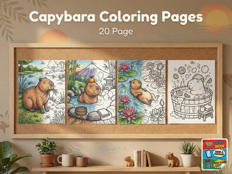 20 Capybara Coloring Pages Printable, Cute Aesthetic Capybara Coloring ...