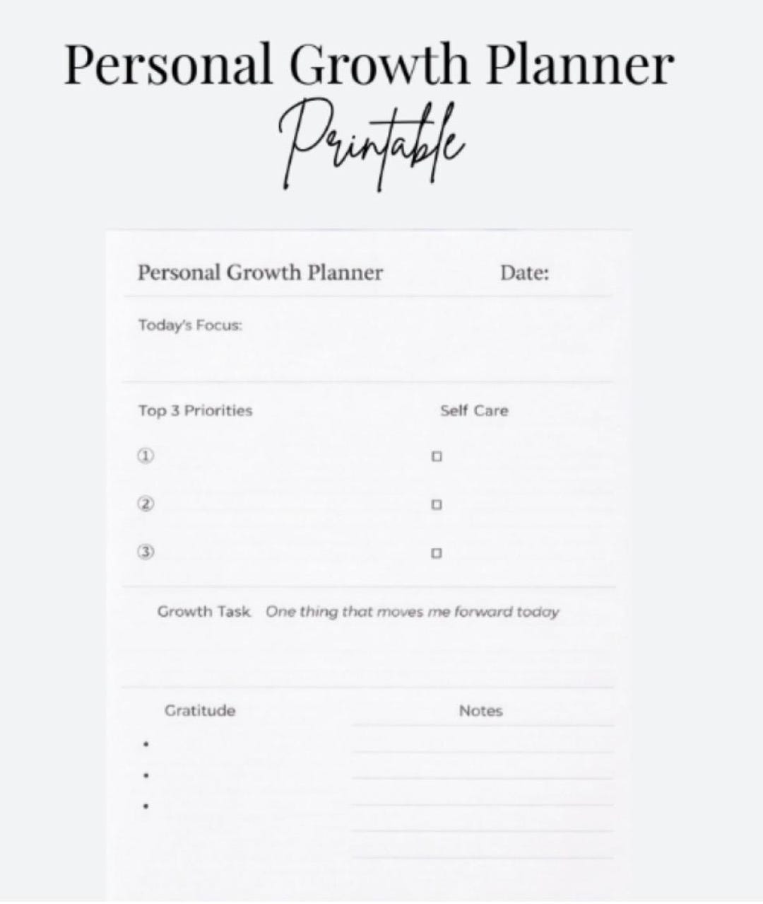Personal Growth Planner Printable | Transform Your Life Digital Planner ...
