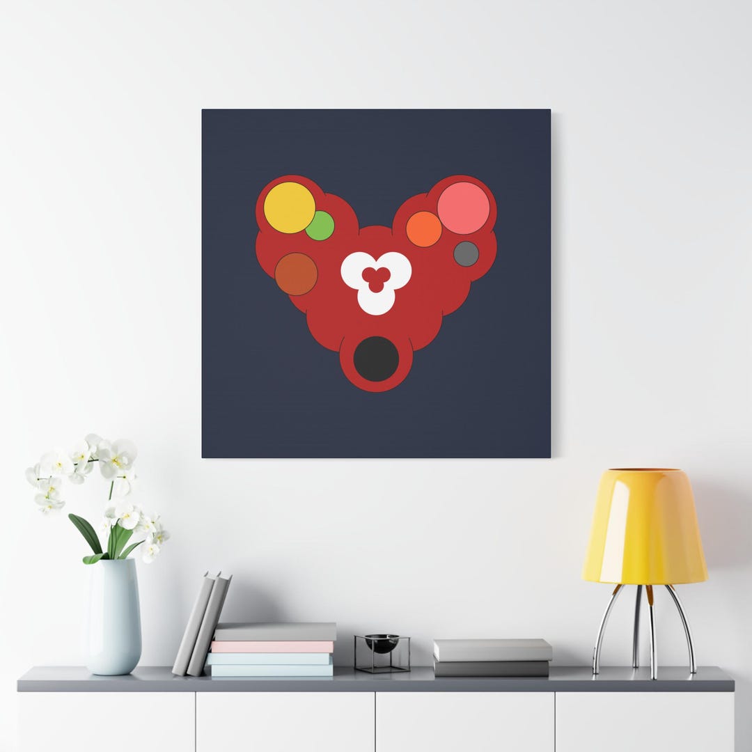 7 Deadly Sins Heart Canvas | Midnight Navy Blue Office Art | Deep Moody ...