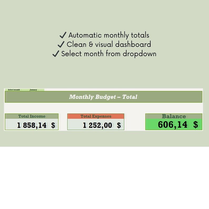 Monthly Budget Excel Template for Variable Income | Freelancer & Self ...