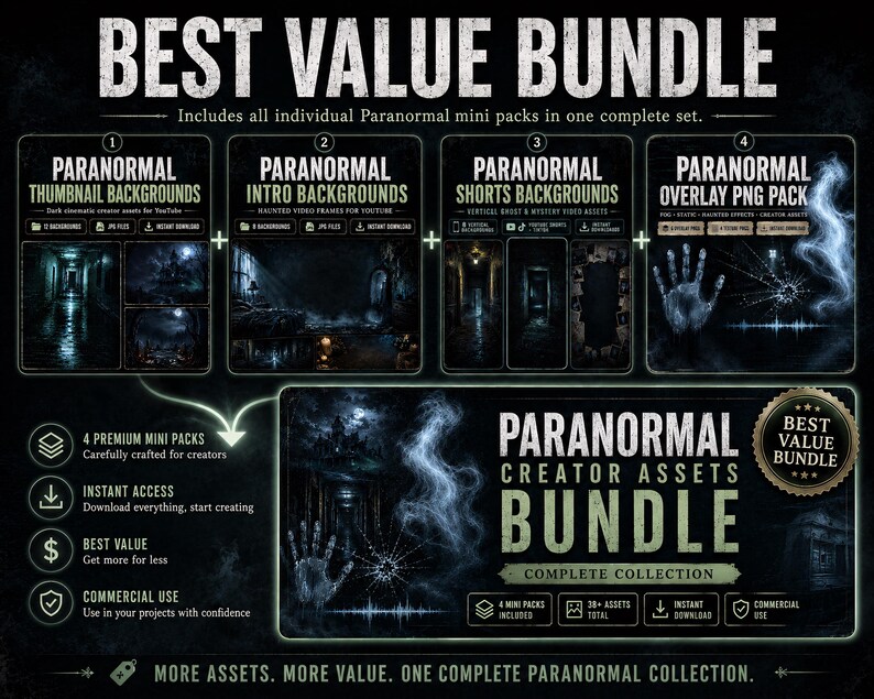 Paranormal Creator Assets Bundle | Youtube Backgrounds, Intro ...