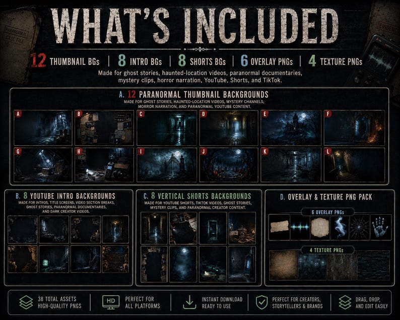 Paranormal Creator Assets Bundle | Youtube Backgrounds, Intro ...