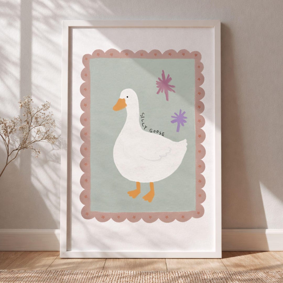 Silly Goose Wall Art, Honk If You Love Geese, Quirky Animal Print ...
