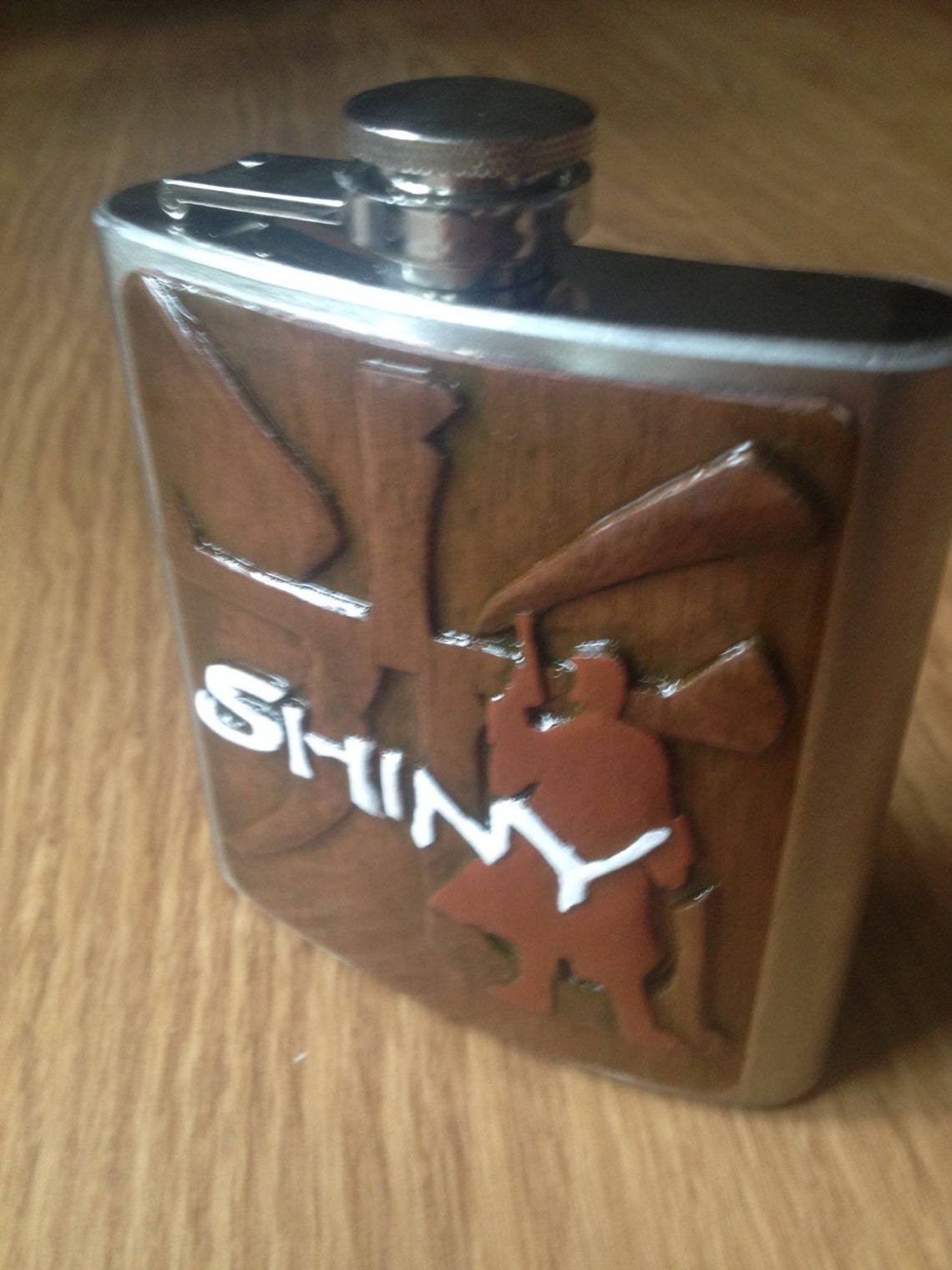 Hand Carved Shiny Flask - Etsy