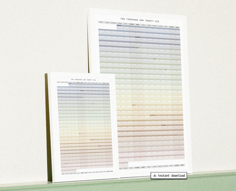 Printable Yearly Timeline Calendar 2026 Full Year Wall Planner ...