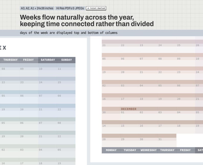 Printable Yearly Timeline Calendar 2026 Full Year Wall Planner ...