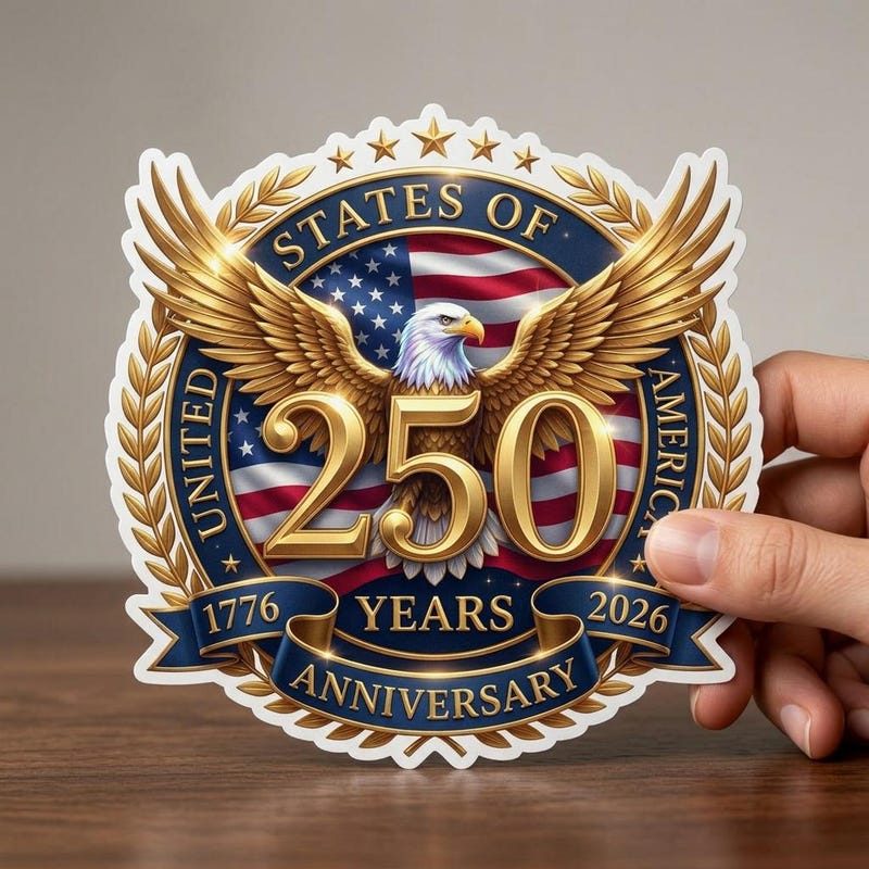 Round 250th Stickers - Etsy