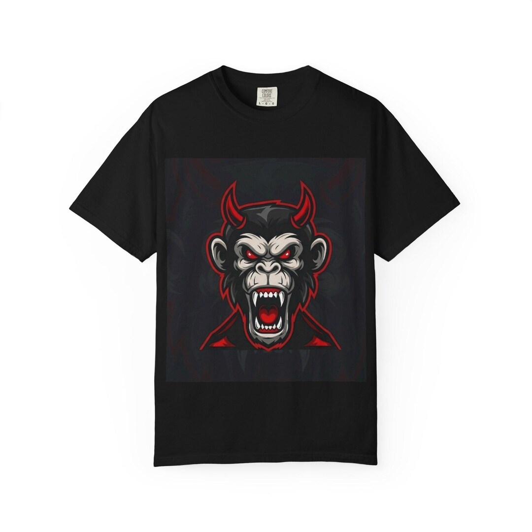 Demonic Ape Face T-shirt | Devil Monkey Graphic Tee, Horror Tattoo ...