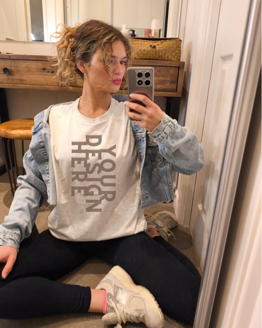 Oversized T-shirt Mockup Ash Grey | Tee Mockup | Print on Demand ...