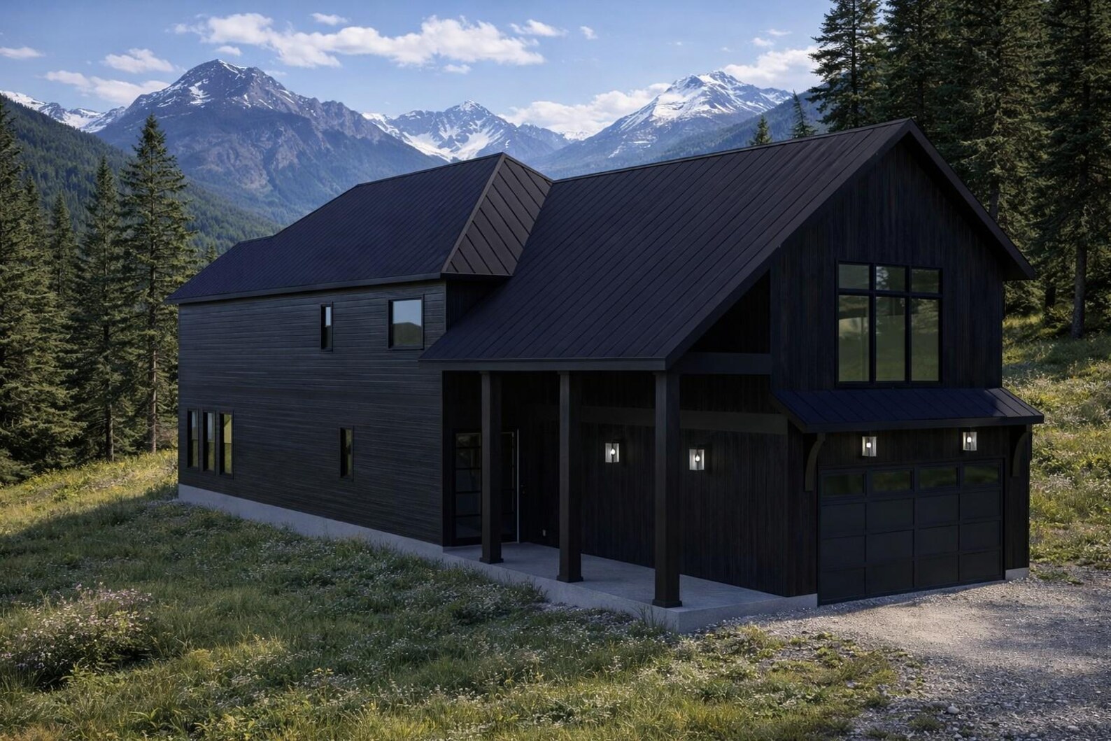 Rustic Modern A-frame House Plan | 3 Bedroom 3.5 Bath | Two-story ...