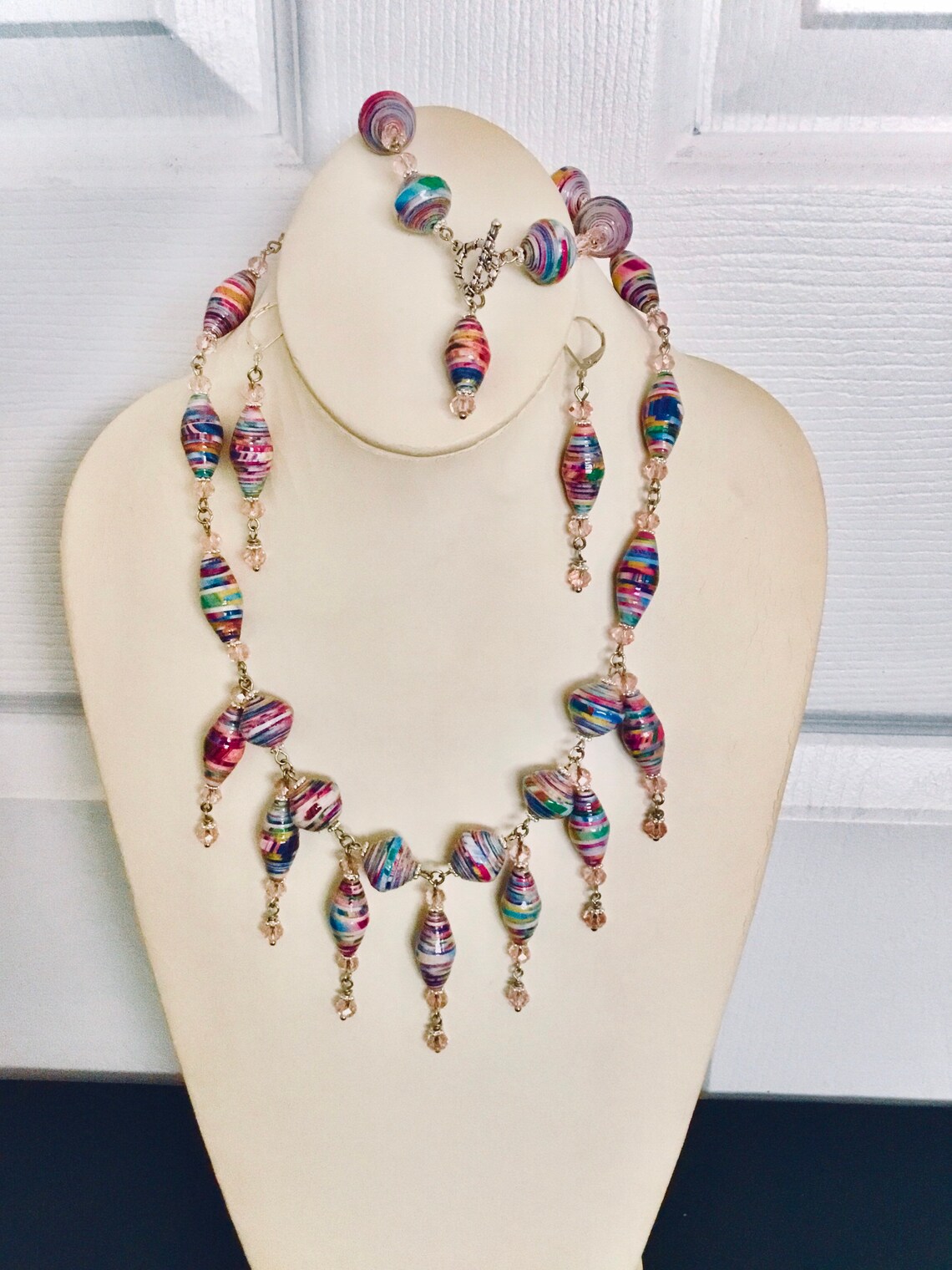 Pink Chain Jewelry Set - Etsy