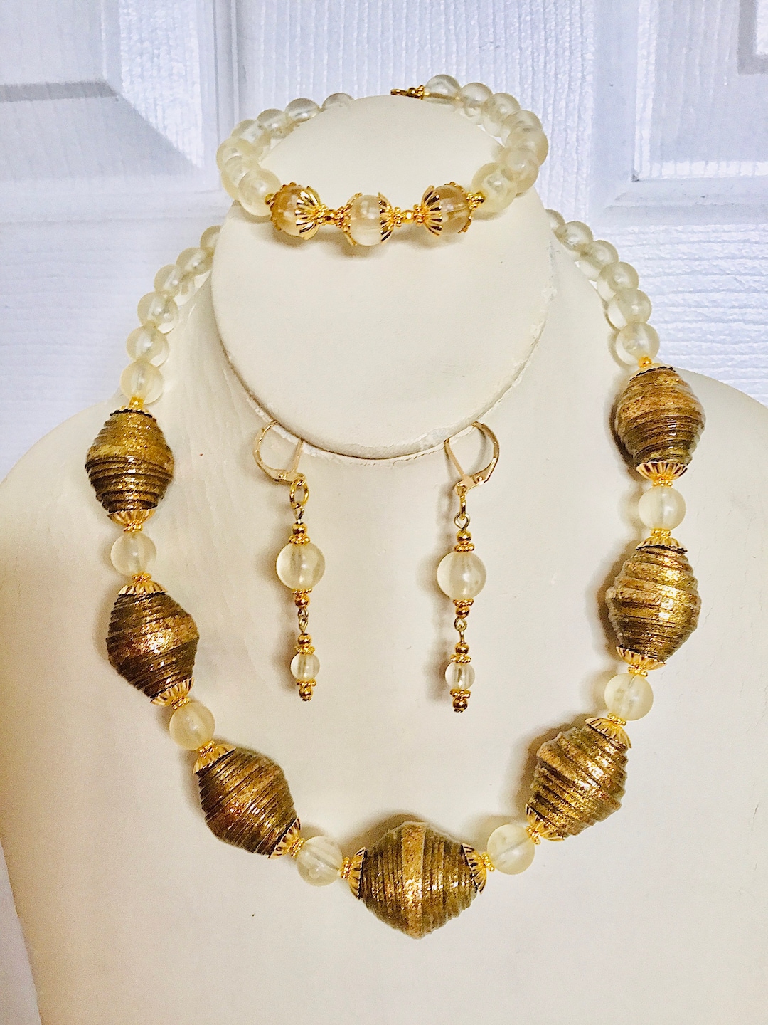 Chunky Gold Necklace Jewelry Set - Etsy