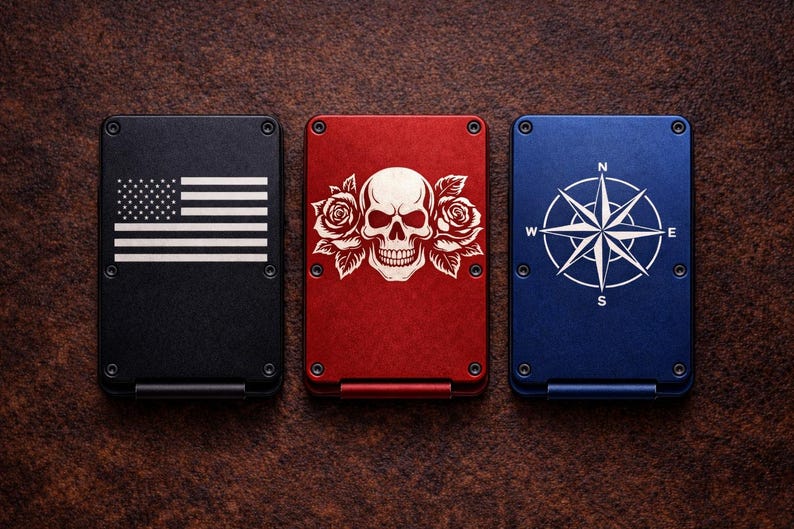Custom Engraved Metal Wallet – Slim RFID Wallet With Multiple Design ...