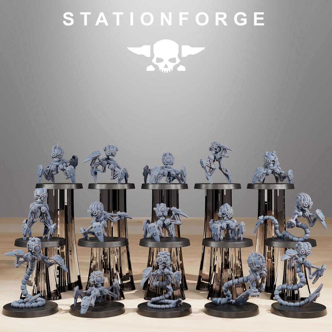 Scavenger Robots Servo and Servo Heads, 28mm Stationforge. Sci-fi Style ...