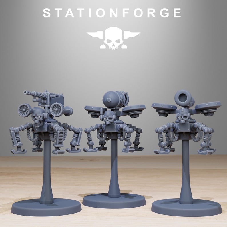 StationForge 28mm schoonmaakdrones. Miniatuur in sciencefictionstijl ...