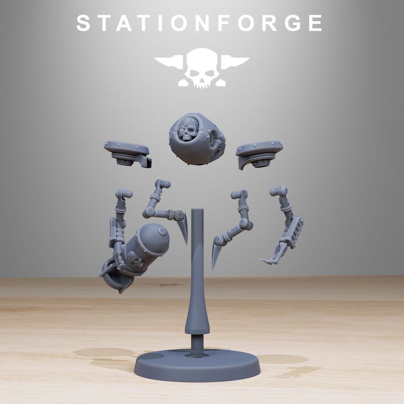 StationForge 28mm schoonmaakdrones. Miniatuur in sciencefictionstijl ...