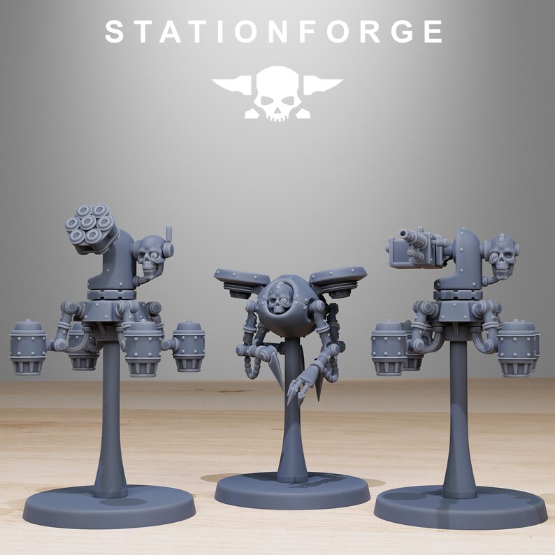 StationForge 28mm schoonmaakdrones. Miniatuur in sciencefictionstijl ...