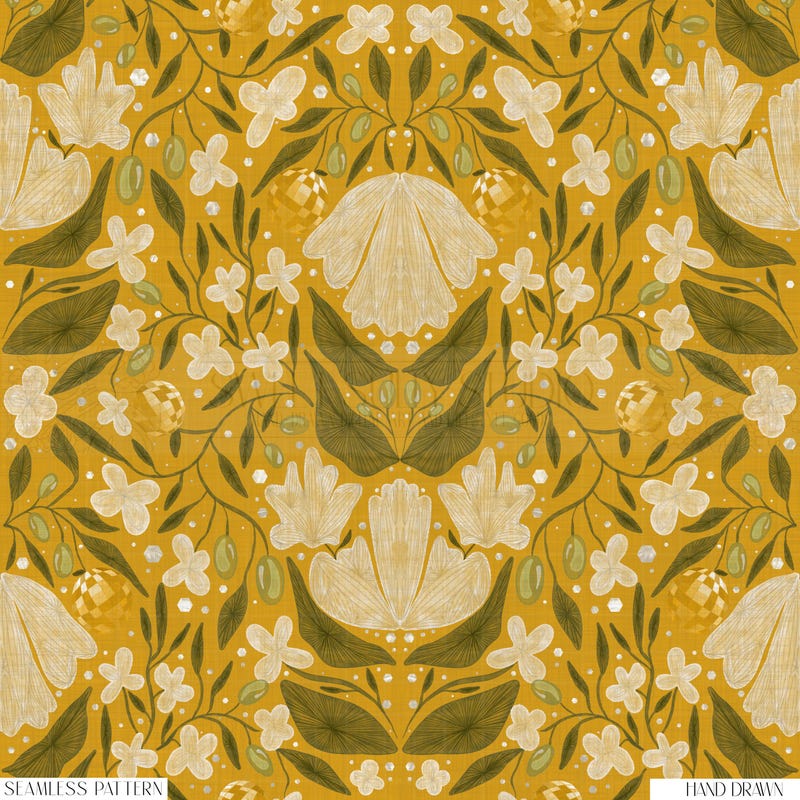 Golden Branches Fabric - Etsy