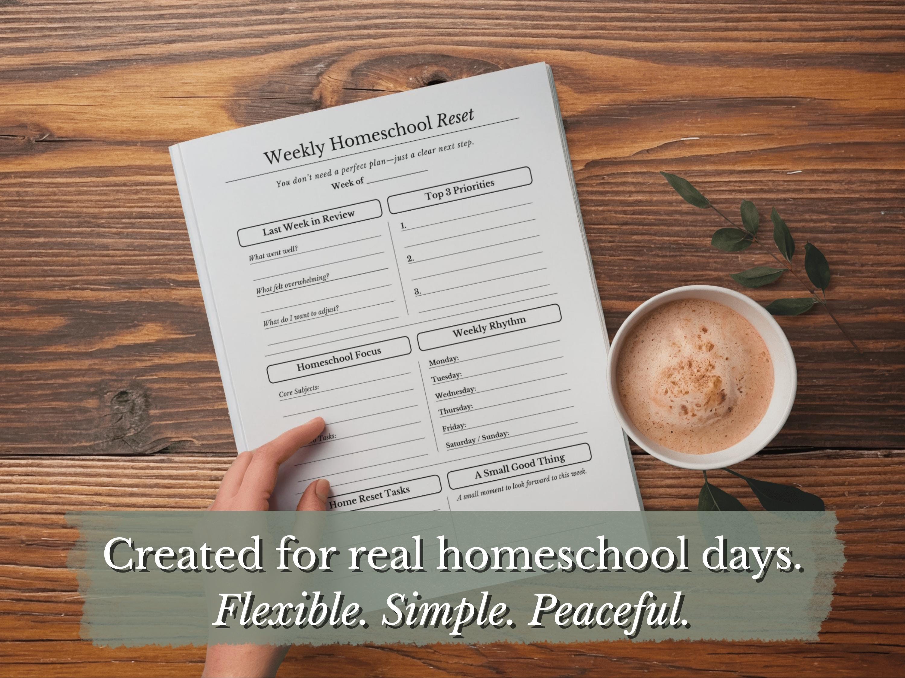 Weekly Homeschool Planner Printable | Simple Weekly Reset for ...