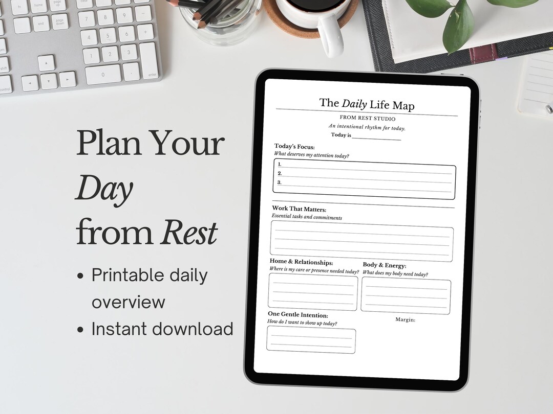 The Daily Life Map | Gentle Daily Planner Printable | Intentional ...