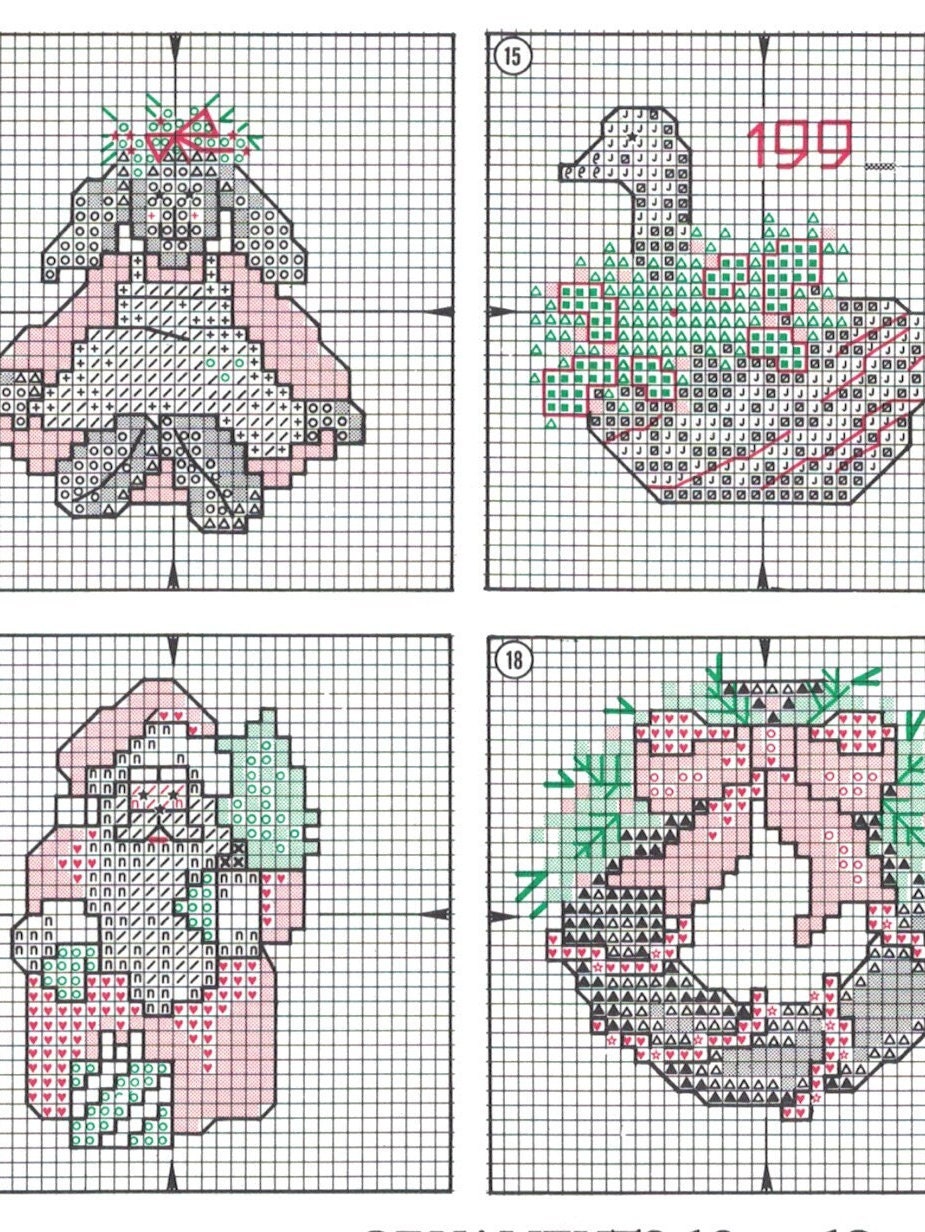 Vintage Christmas Cross Stitch Pattern: 32 Holiday Ornament Designs ...