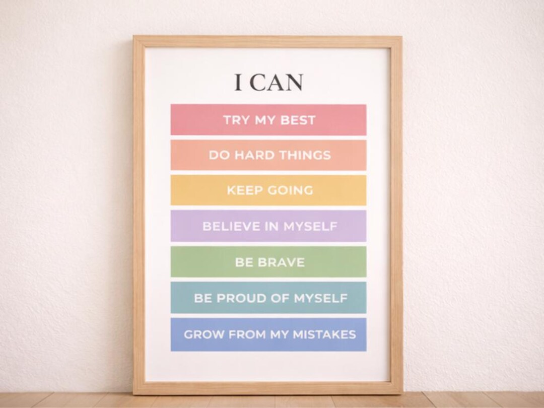 Printable I Can Poster for Kids Affirmation - Class, Room (digital ...