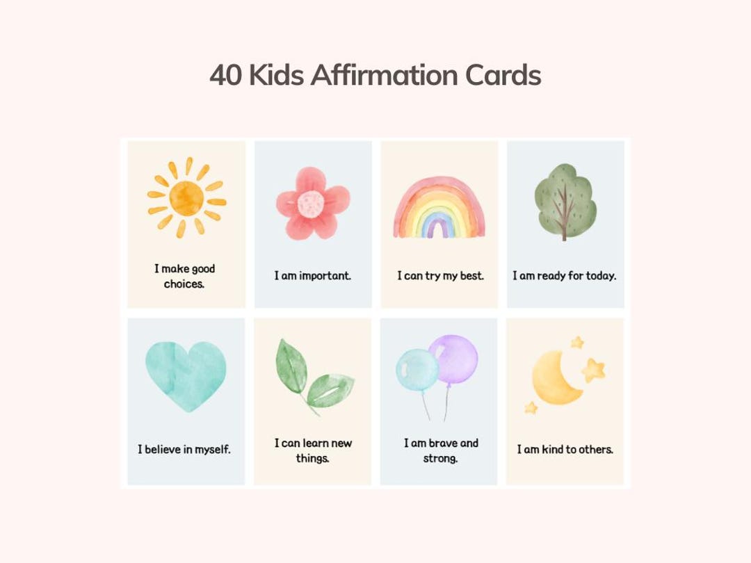 Printable Positive Affirmation Cards for Kids - 80 Daily Encouragement ...