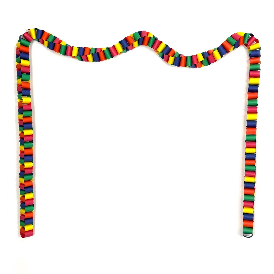 Paper Chain Garland Primary Hues, Rainbow Birthday Party Back to School ...