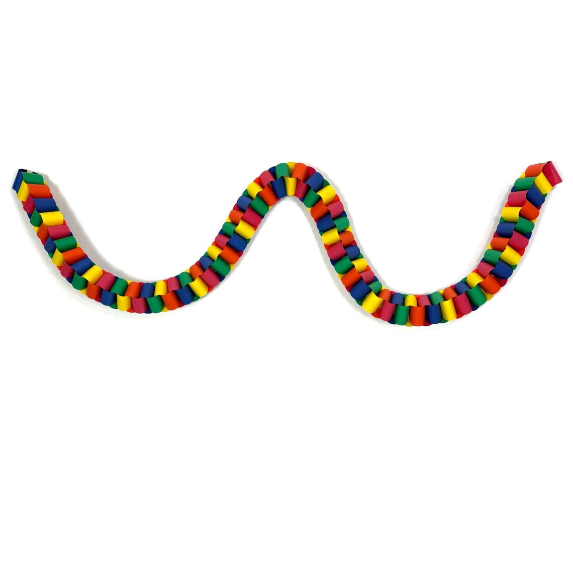 Paper Chain Garland Primary Hues, Rainbow Birthday Party Back to School ...
