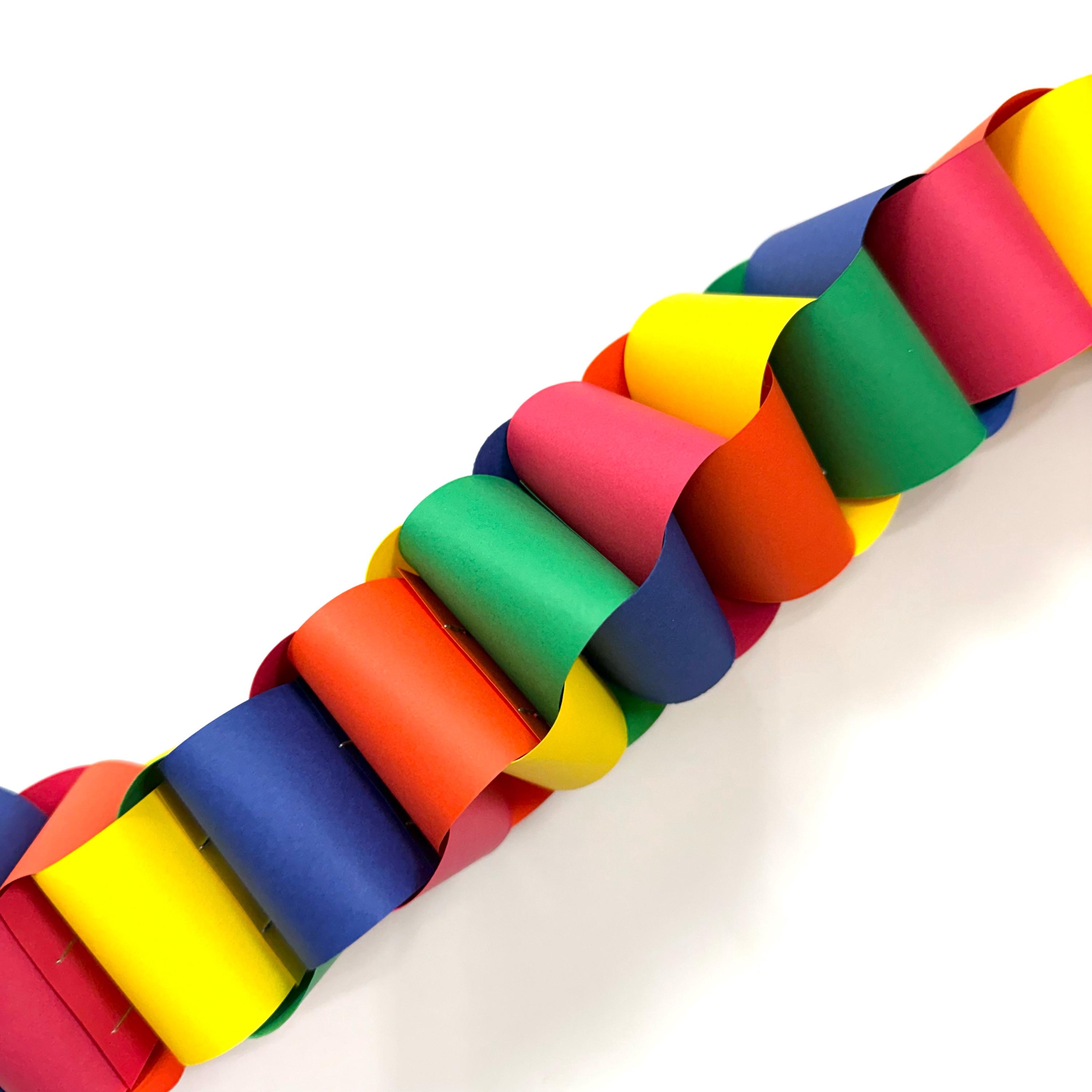 Paper Chain Garland Primary Hues, Rainbow Birthday Party Back to School ...