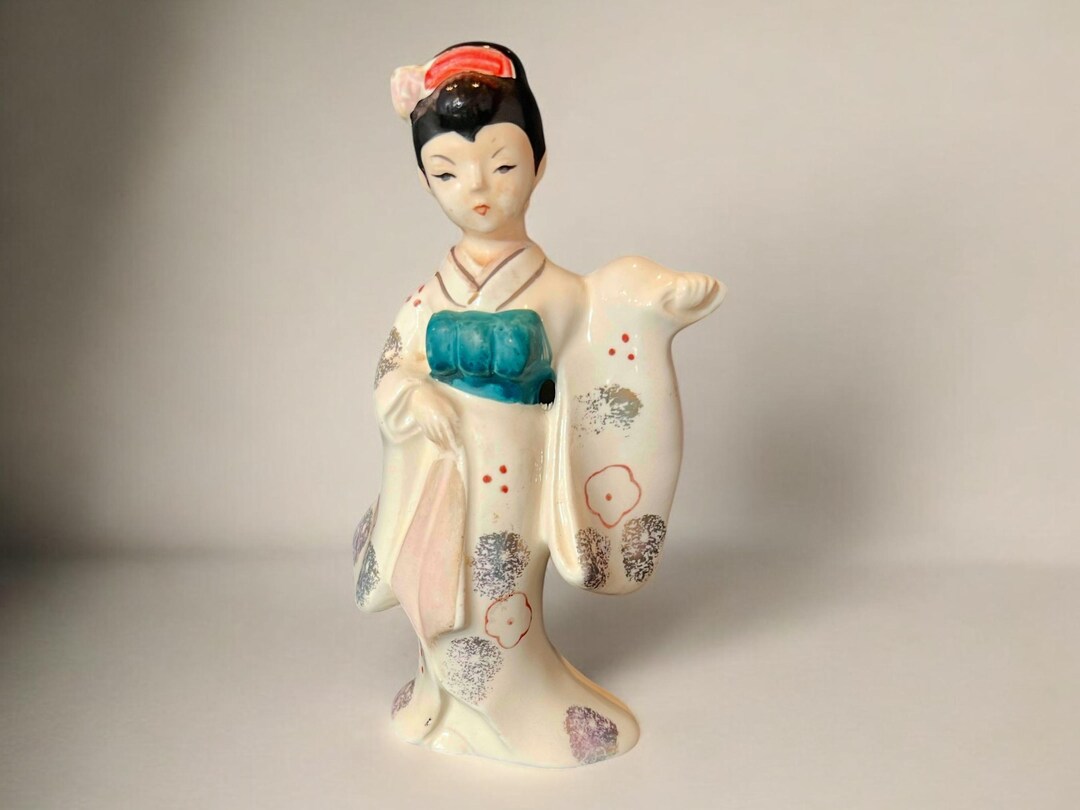 Vintage Porcelain Ceramic Geisha Girl Wearing Kimono Figurine Made in ...