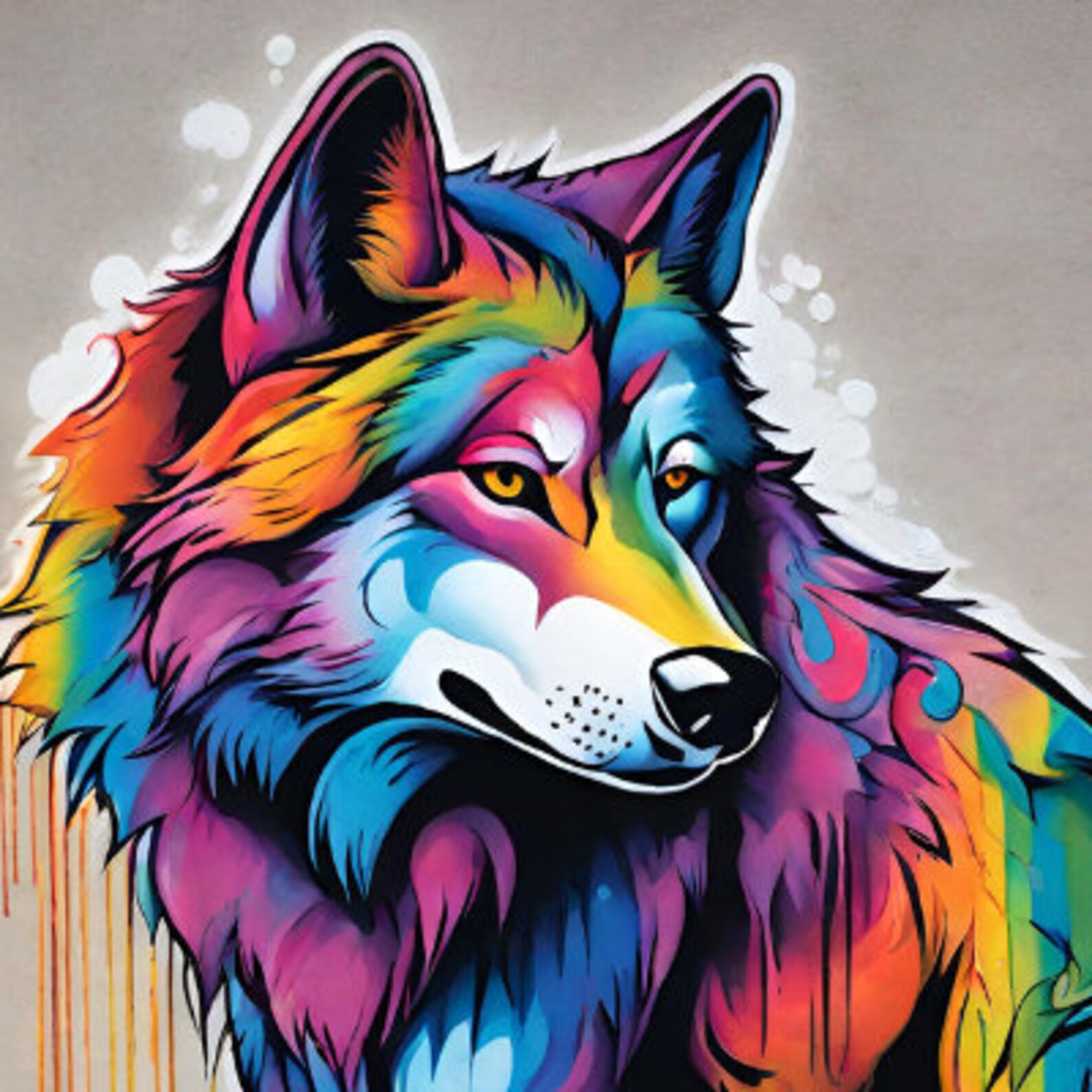 Rainbow Wolf, Graffiti Wall Art, Teen Bedroom Makeover, Graffiti Poster ...
