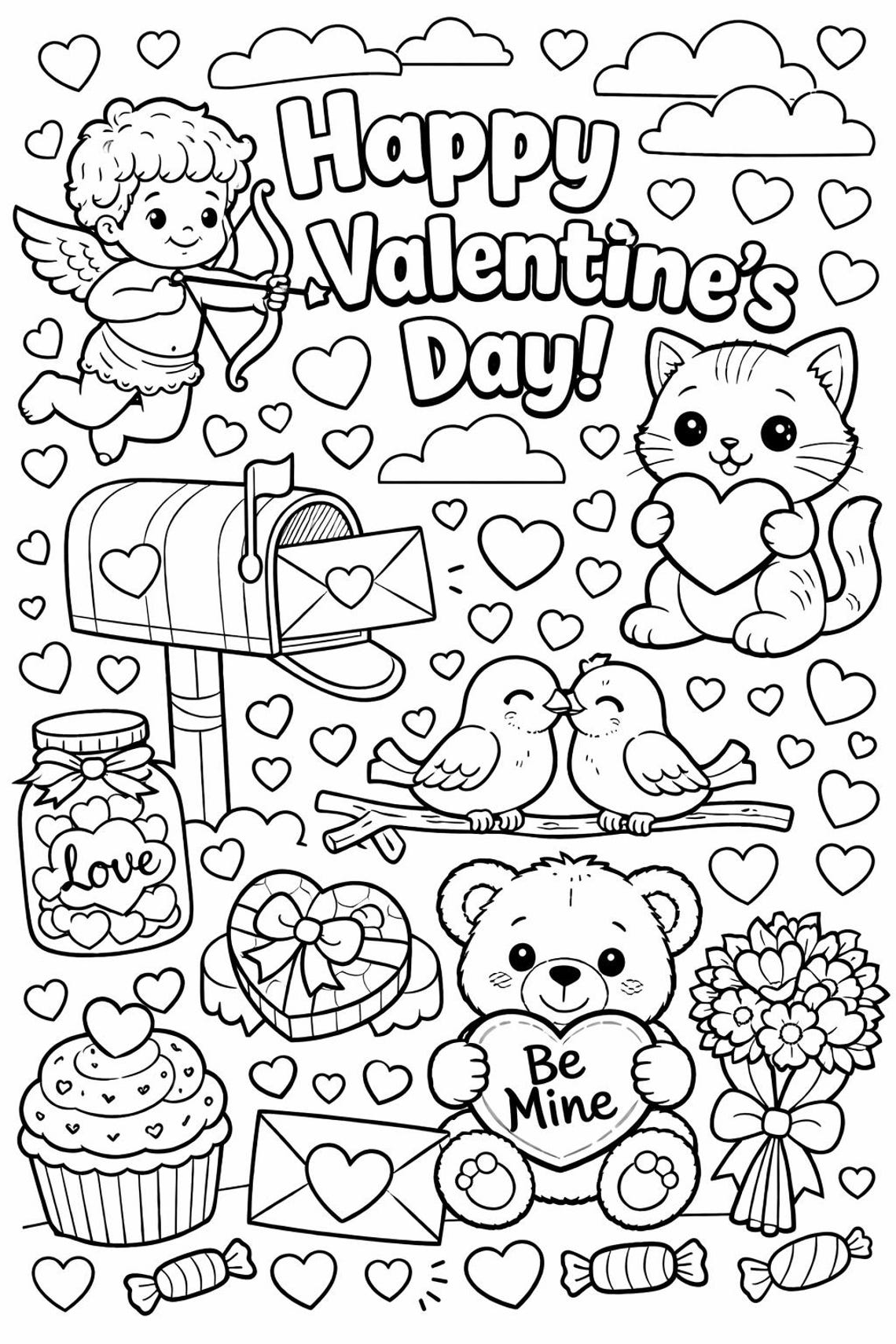 Mini Valentine’s Kids Coloring Book - Etsy