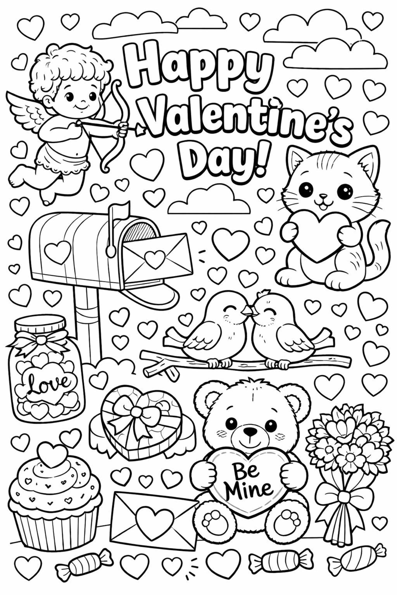 Mini Valentine’s Kids Coloring Book - Etsy