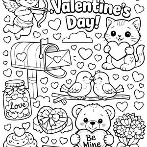 Mini Valentine’s Kids Coloring Book - Etsy