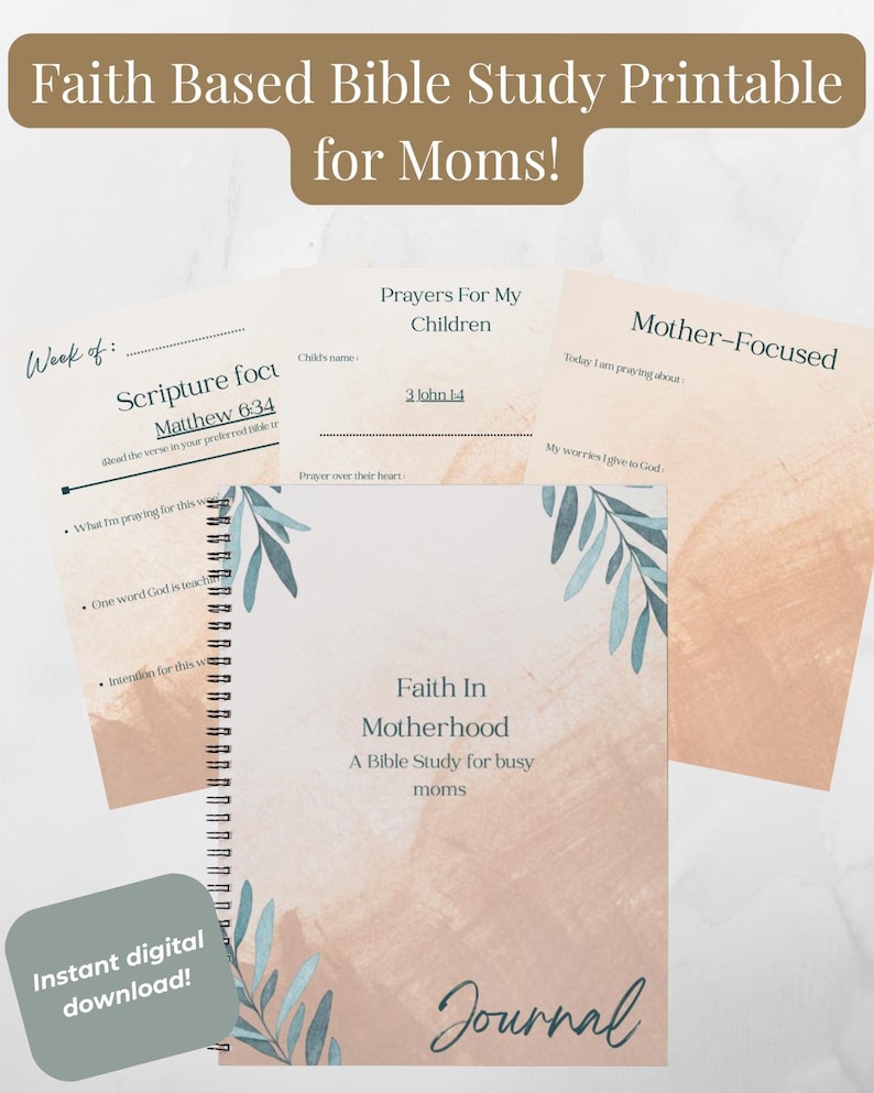 Faith Based Bible Study Printable for Moms | Scripture Journal ...