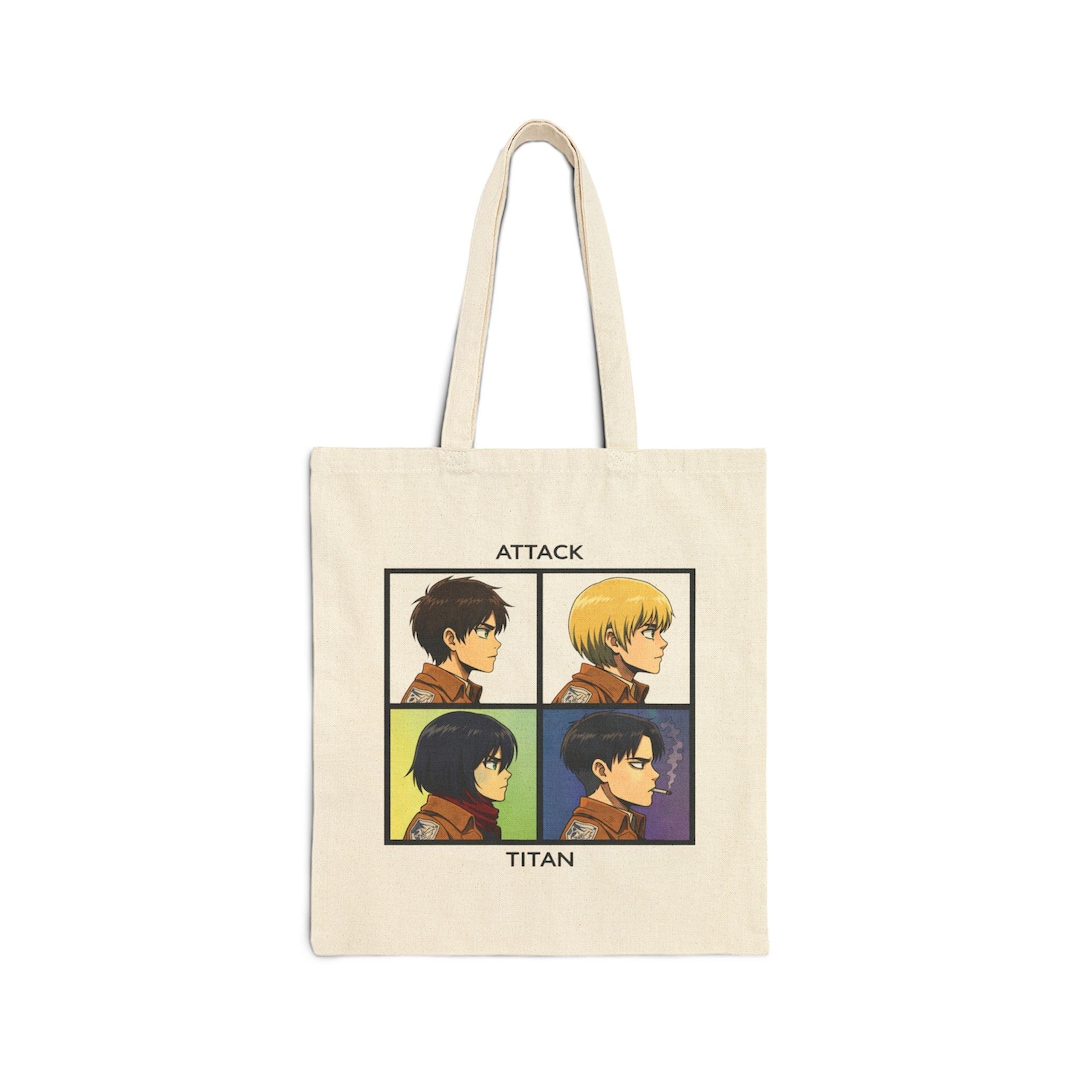 Attack Titan Character Grid Tote Bag | Anime Square Portraits - Etsy
