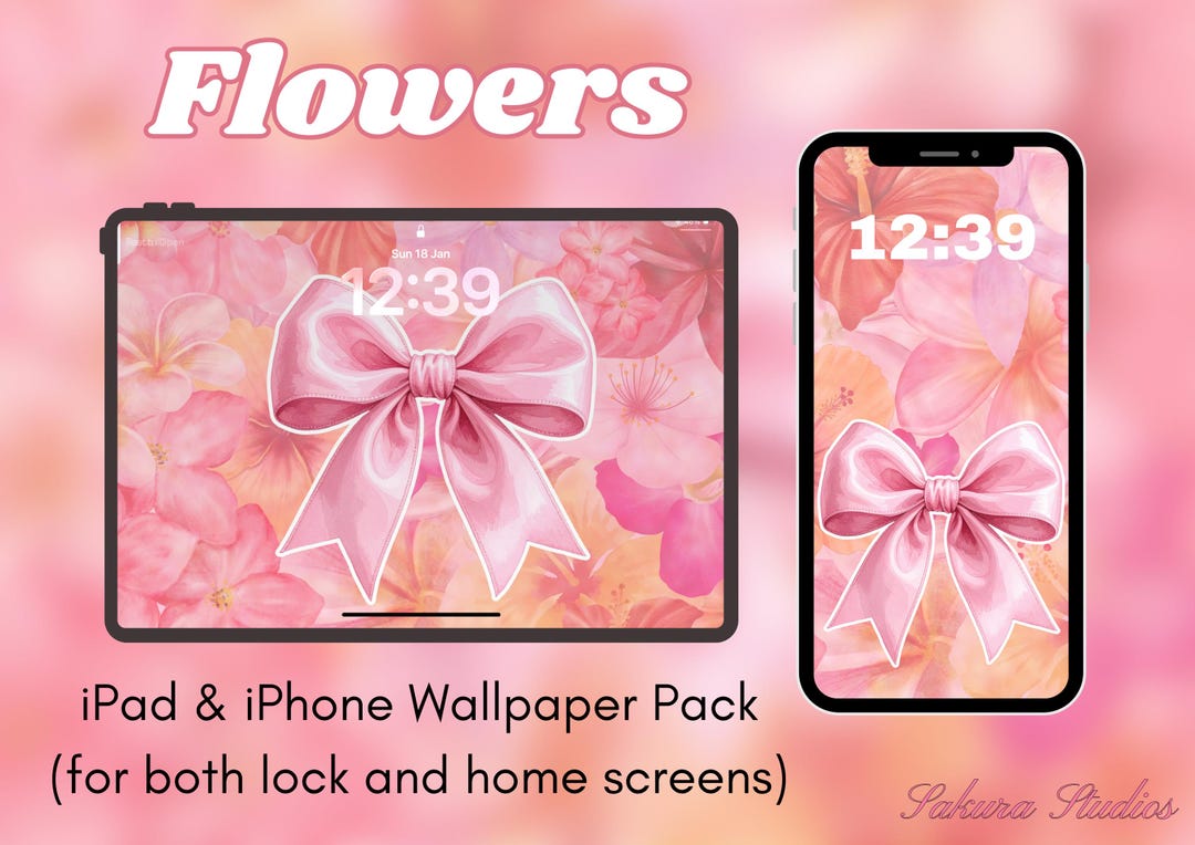 Preppy Flowers Lockscreen Homescreen Wallpaper iPad iPhone - Etsy