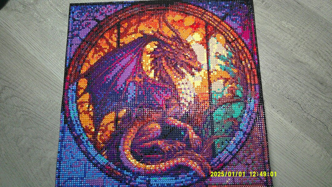 Radiant Fire Dragon Diamond Art Mosaic - Etsy