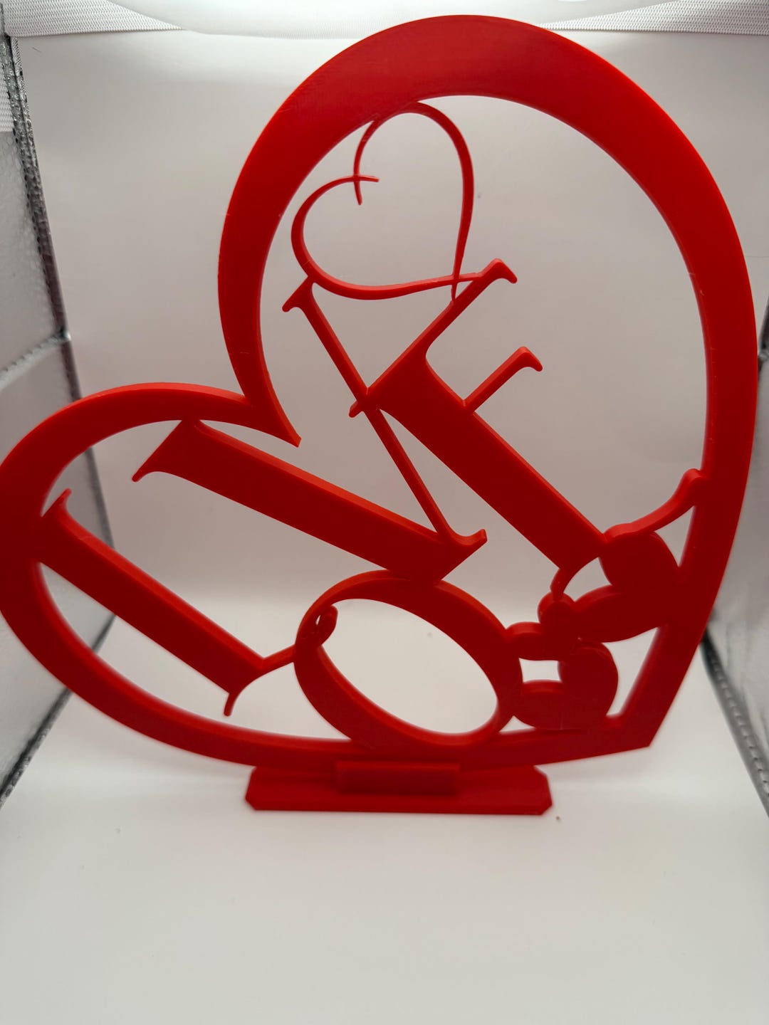3D Printed Tilted Heart Love Sign With Stand - Etsy