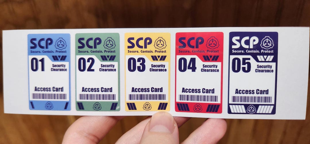 SCP Security Badge ID Access Card Sticker Sheet - Etsy