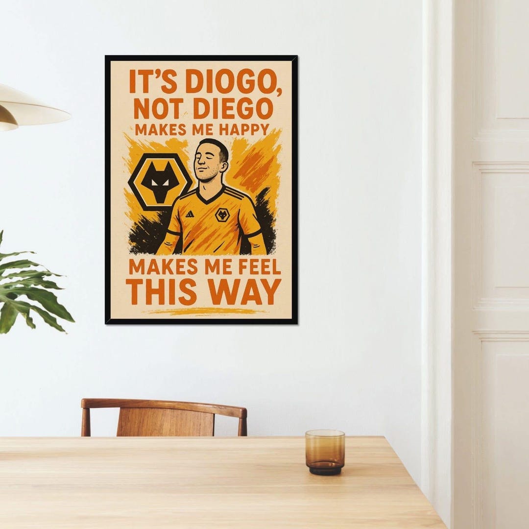 Diogo Jota Wolves Football Print, WWFC Art (digital Download) - Etsy