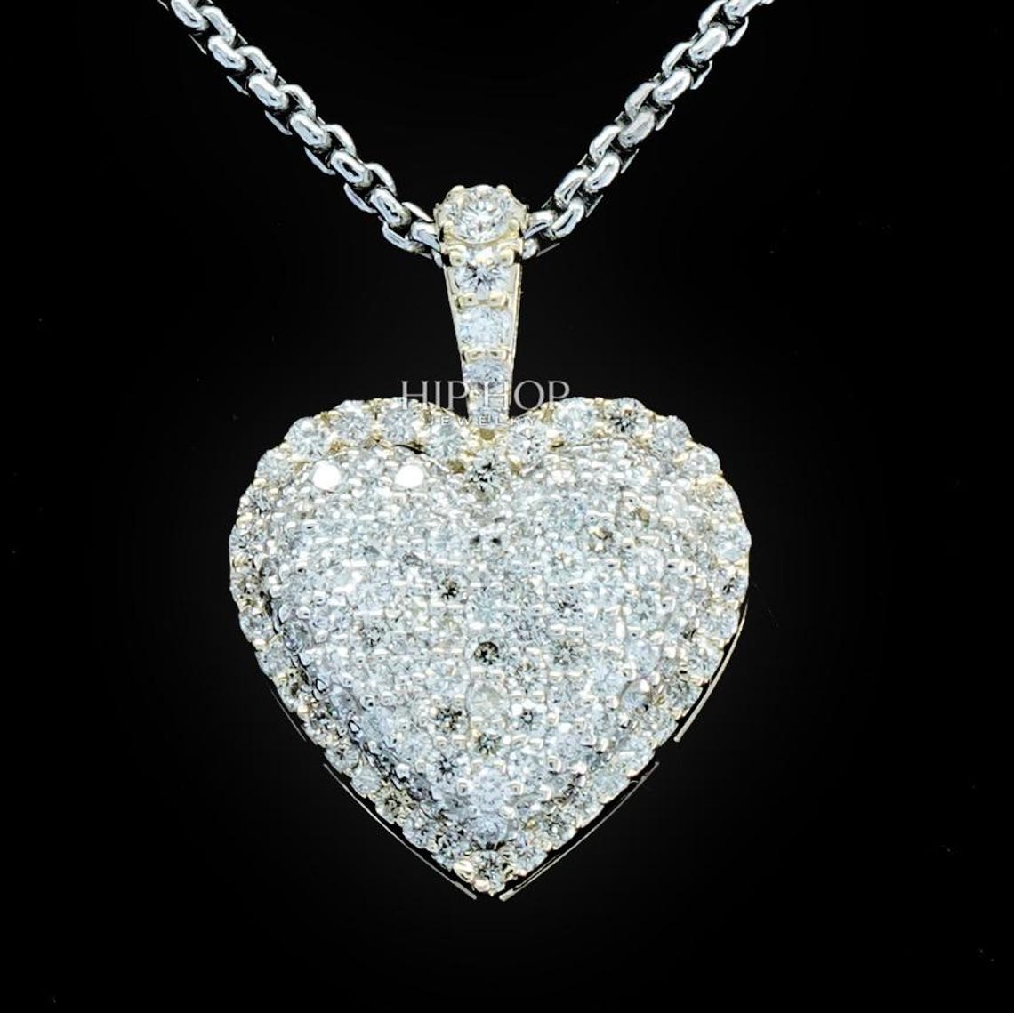 Iced Out Heart Shaped Hip Hop Pendant, VVS1 Moissanite Diamond Luxury ...