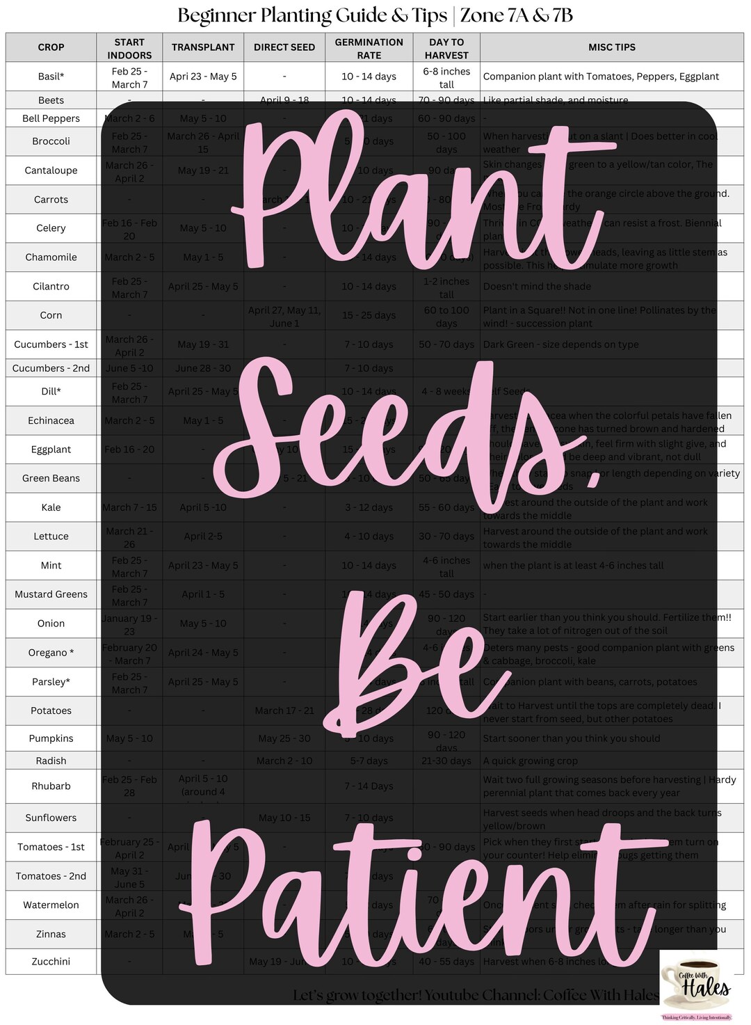 Beginner Planting Guide and Tips | Zone 7A & 7B - Etsy