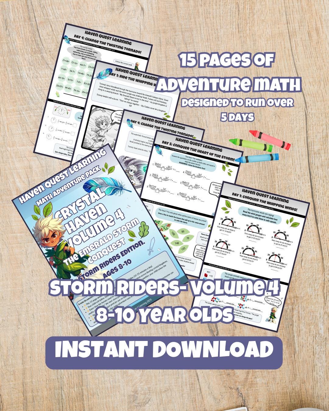 Epic Math Adventure Printable - Aged 8-10 - A4 PDF - Vol 4 Storm Riders ...