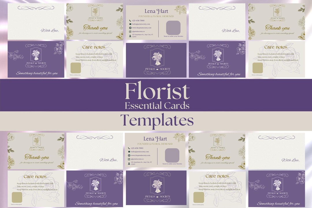 Florist Business Card | Editable Canva Template | Digital Download - Etsy