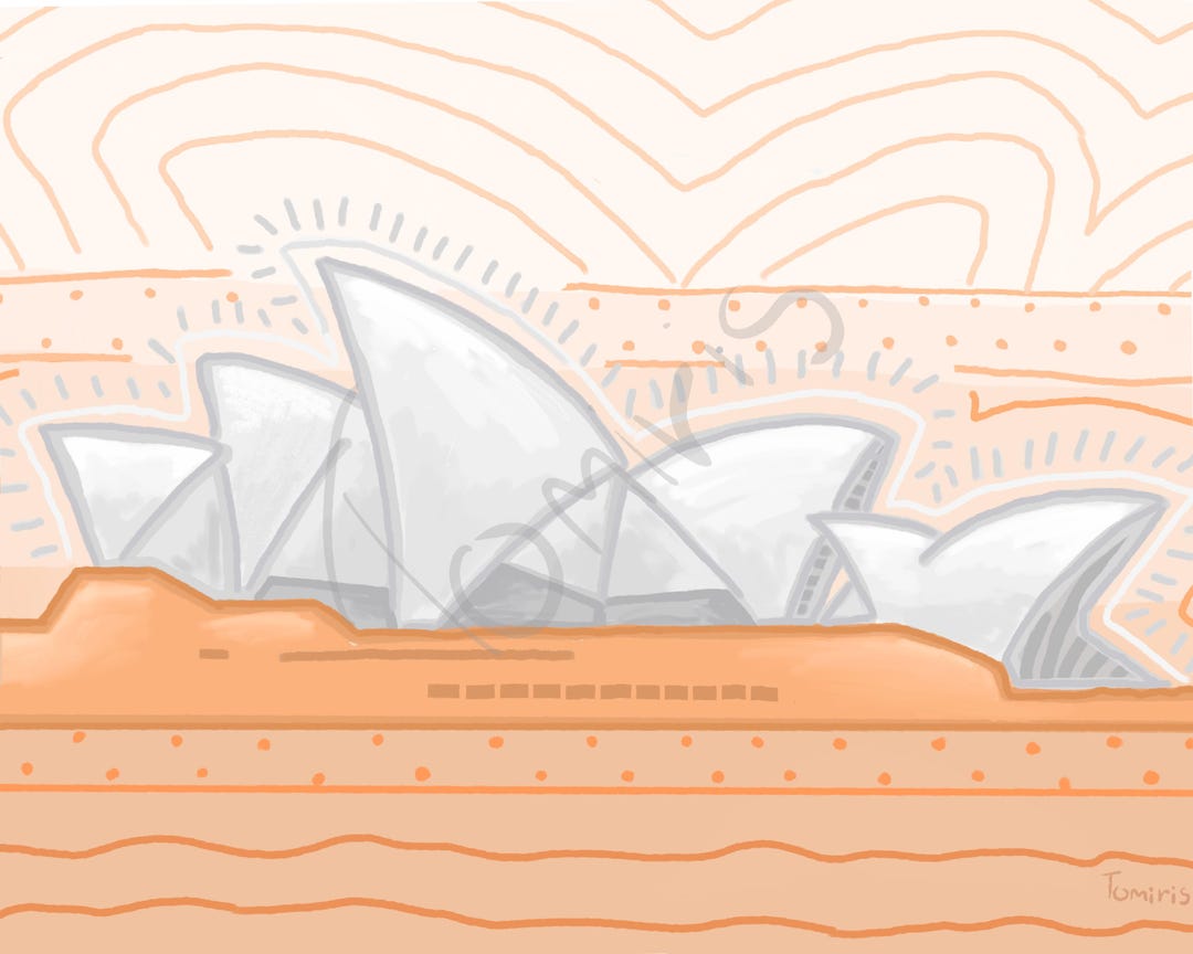 Sydney Opera House Kids Art Print | Australian Landmark Illustration ...