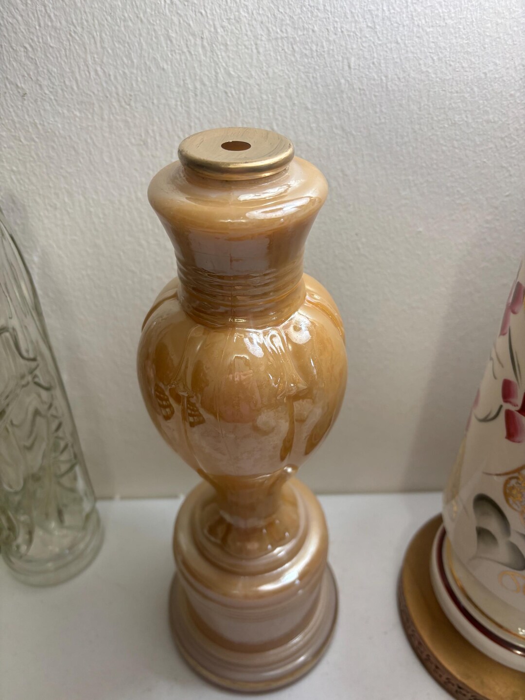 Aladdin Alacite Glass G311 Irridized Peach Lamp , Not Wired - Etsy