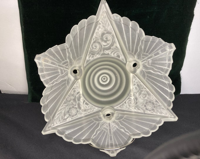 Art Deco Martele Modernizer Frosted Glass Ceiling Lamp Shade 10.25'' - Etsy