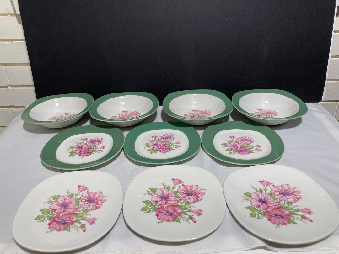 Set of 10 Pieces of Taylor China ''CONVERSATION '' Petunia Pattern ...
